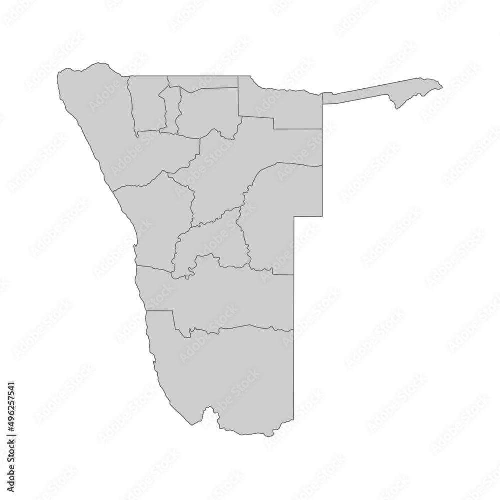 Vetor de Outline political map of the Namibia. High detailed vector ...