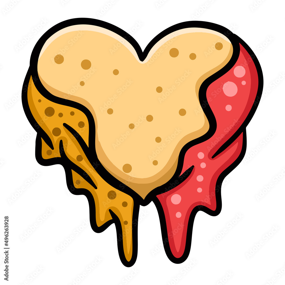 Heart shaped cookie with peanut butter and jelly jam clip art cartoon ...