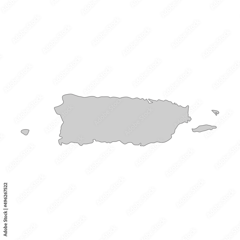 Outline political map of the Puerto Rico. High detailed vector ...