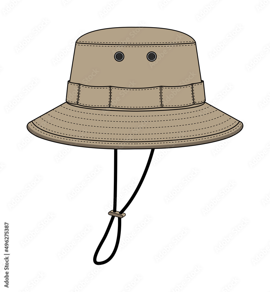Boonie hat ( adventure hat ) template vector illustration Stock Vector ...