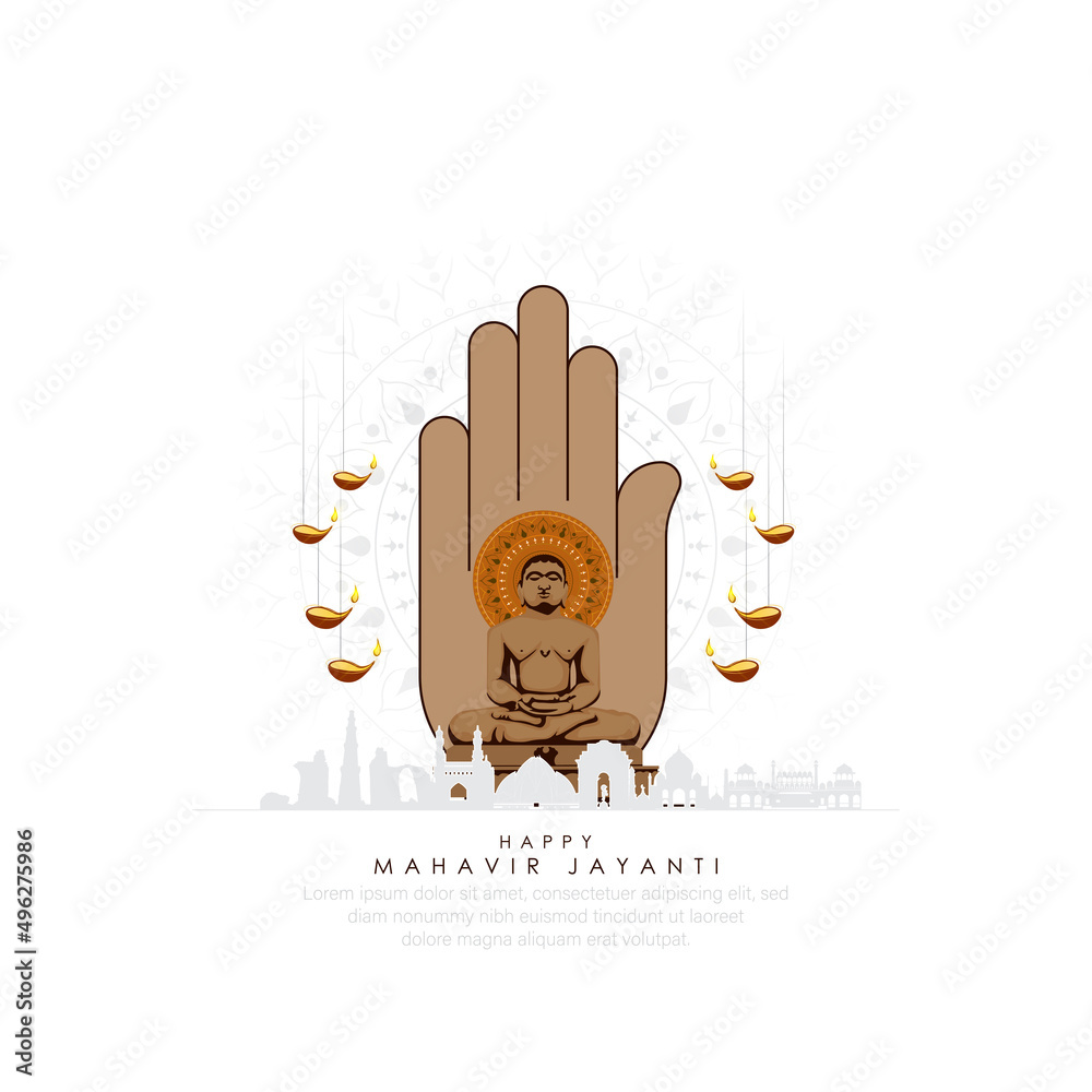 Vector illustration of Mahavir Jayanti Celebration. VECTOR Stock Vector ...