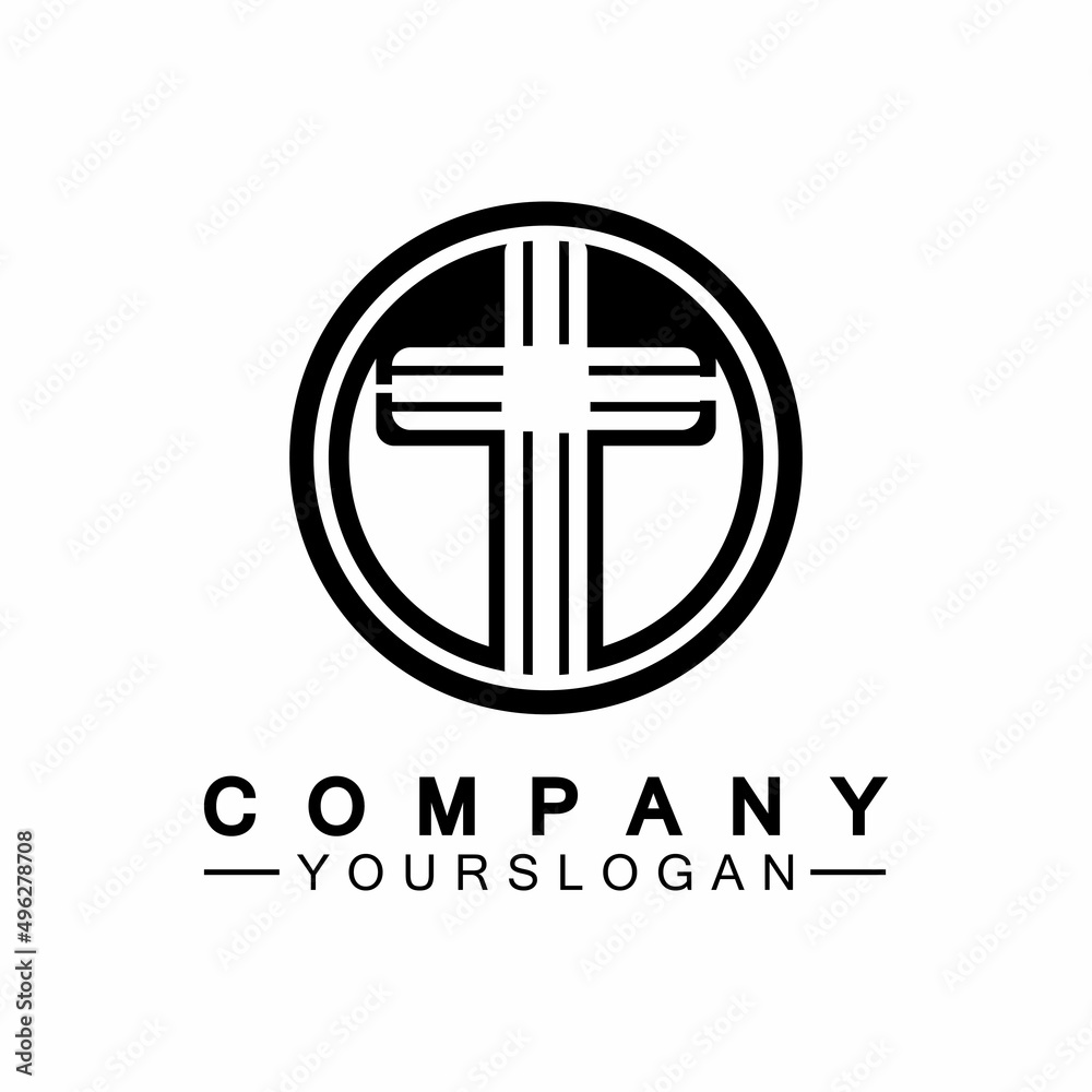 Church Logo Illustration Of Modern Clean Church Cross Sign For A church-logo-illustration-of-modern-clean-church-cross-sign-for-a