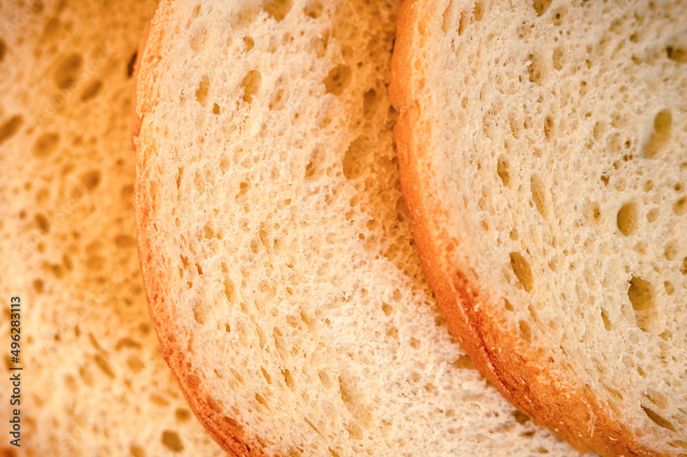 texture of slices white bread as a close up background. backdrop of ...