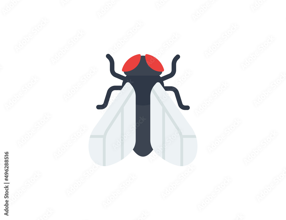 Fly insect vector flat emoticon. Isolated Fly insect emoji illustration ...