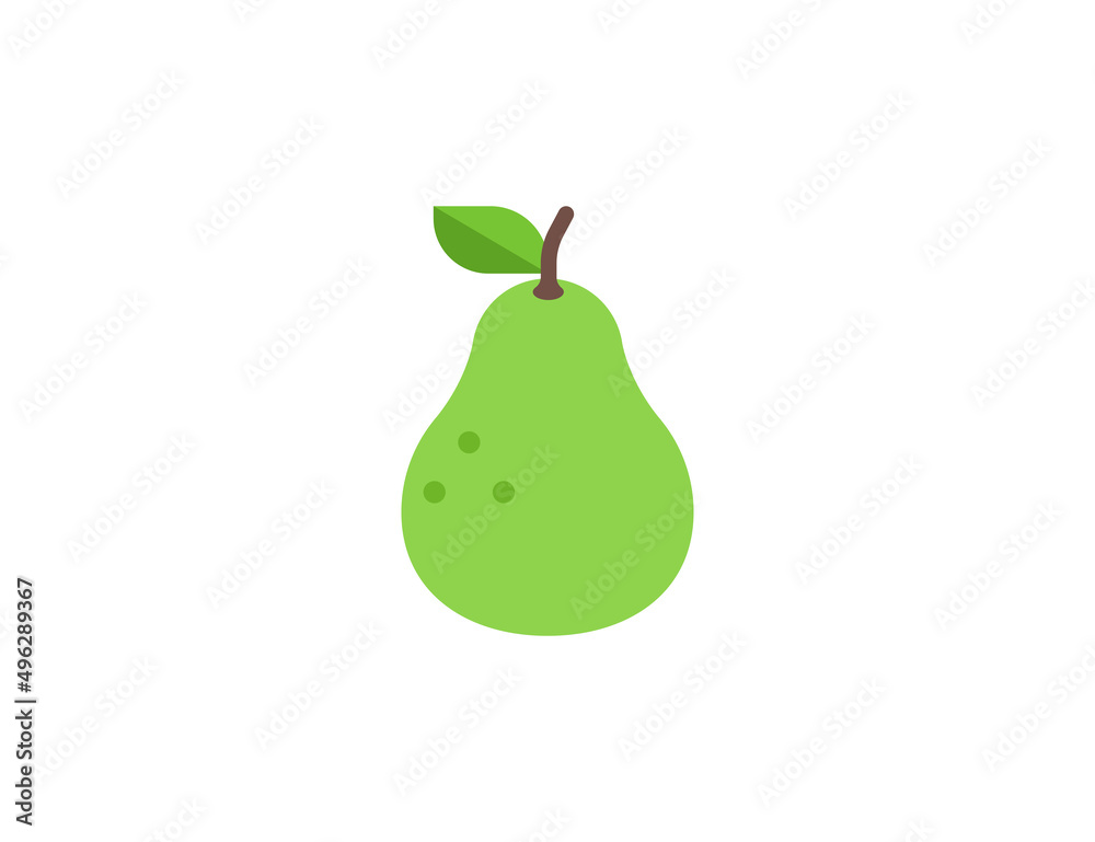 Pear vector flat emoticon. Isolated Pear emoji illustration. Pear icon ...