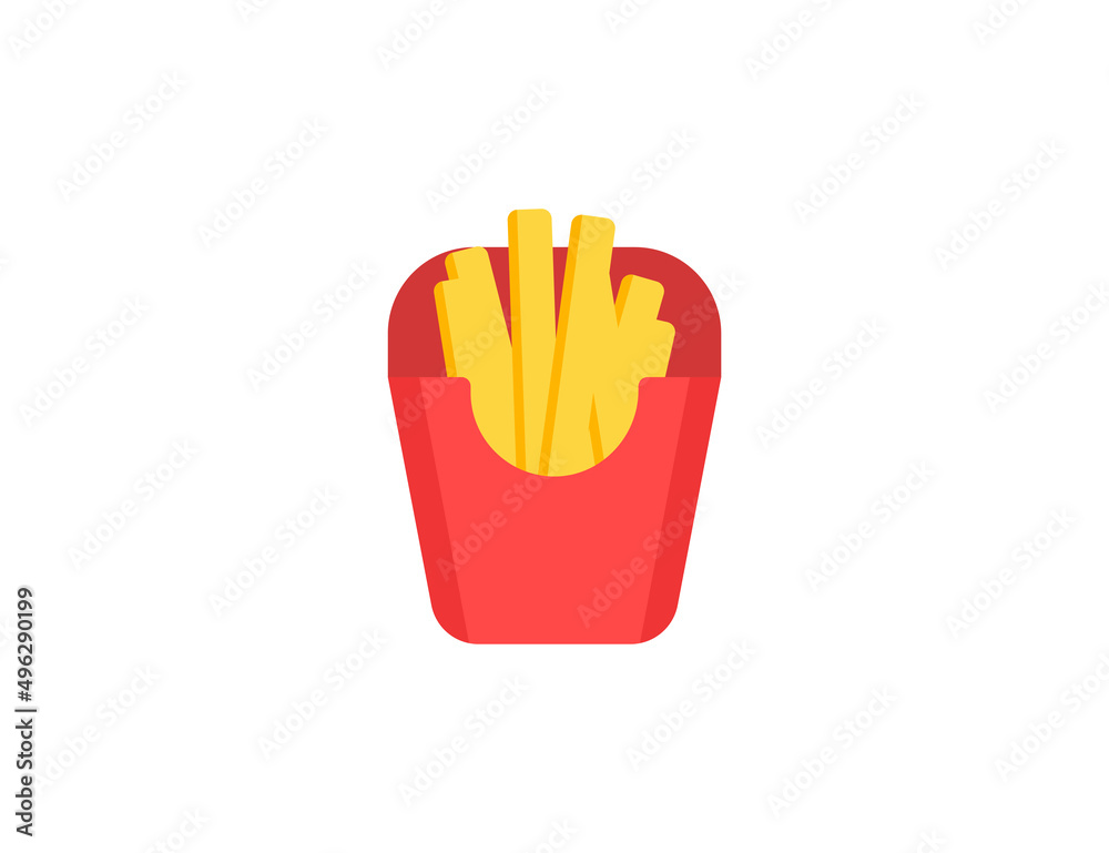 French Fries vector flat emoticon. Isolated French Fries emoji ...