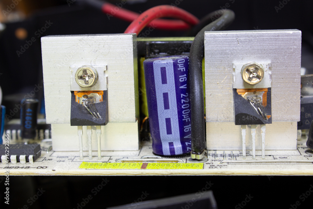 Sochi, Russia - March 22 2022: Exploded powerful IGBT transistors of an ...