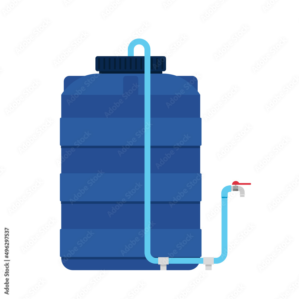 Water tank vector. water tank on white background. tap vector. Hose ...