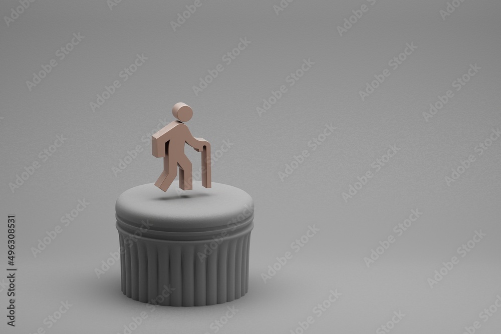 Beautiful abstract illustrations Elderly symbol icons on a column and ...