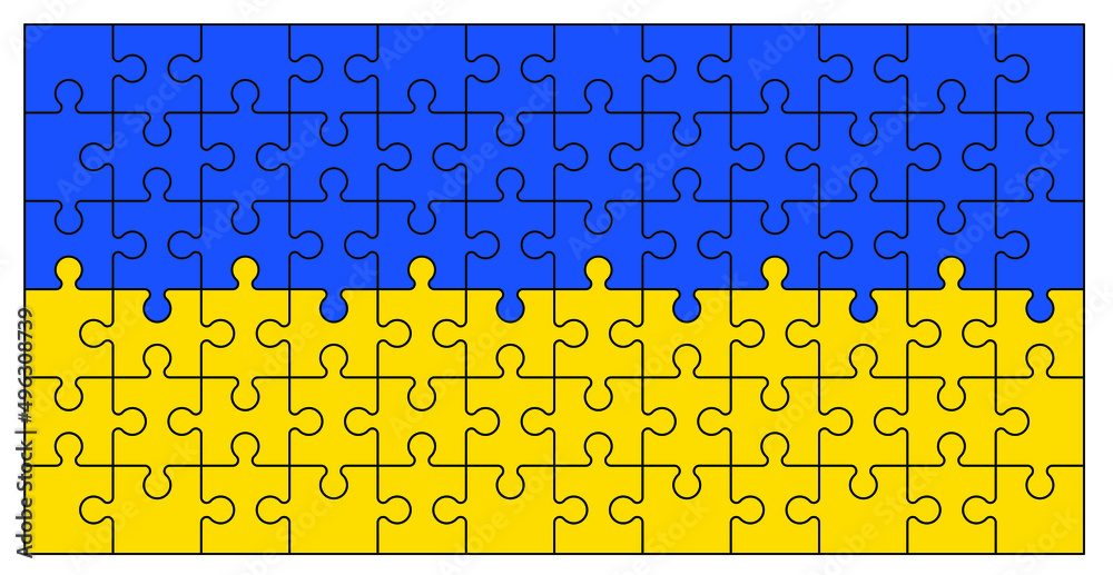 jigsaw puzzle pieces with Flag Ukraine. Ukraine puzzle pieces icon or ...