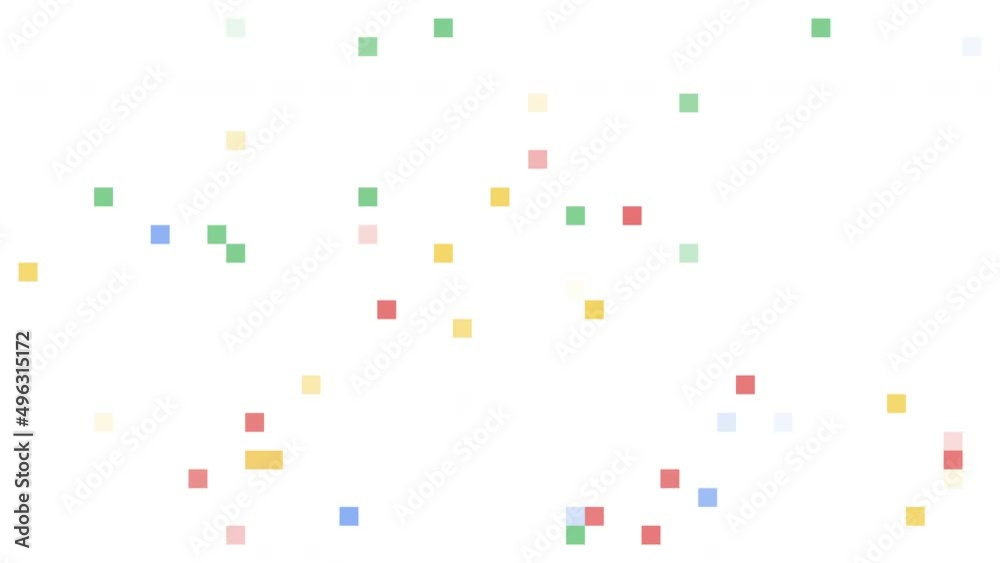 Pixelate colourful falling confetti down on white background, 4K pixel ...