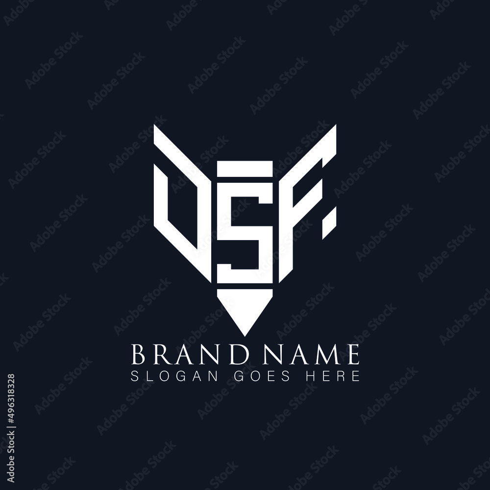 DSF letter logo design on black background.DSF creative monogram ...