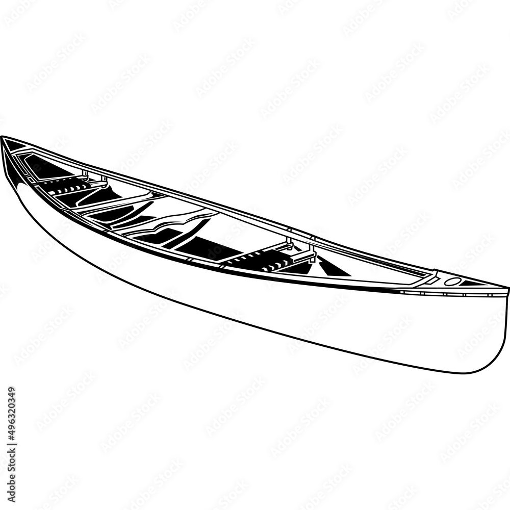 Canoe Detailed Vector Clipart Stock Vector | Adobe Stock