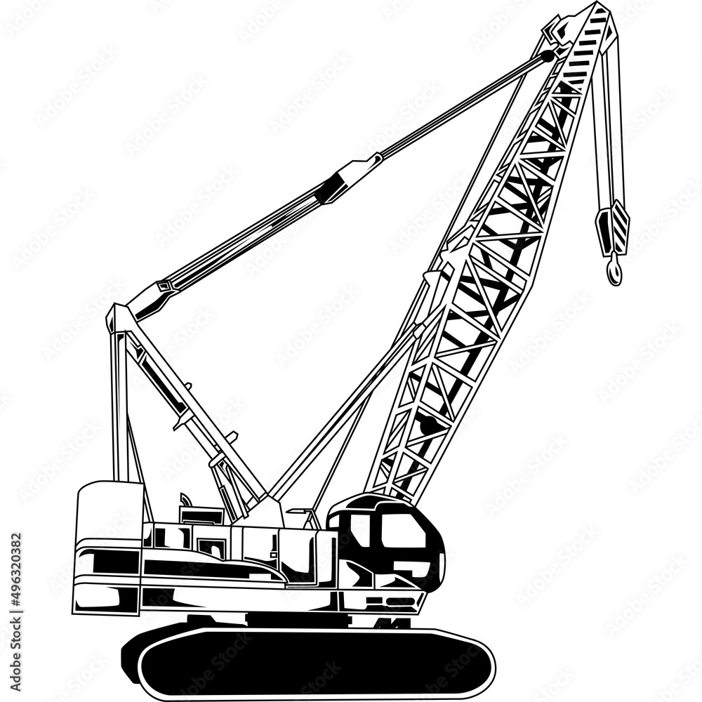Plakát Crawler Crane Detailed Vector Clipart – Obraz na Zeď | Posters.cz