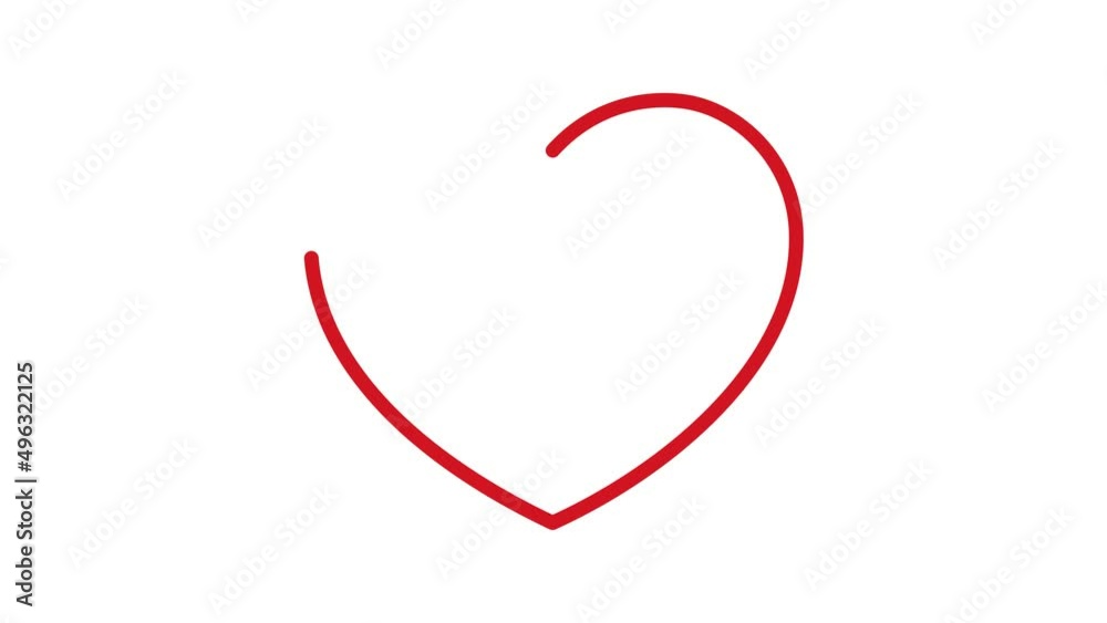 Heart Animation Love Black White Green Screen Red Heart | 2D Animated ...