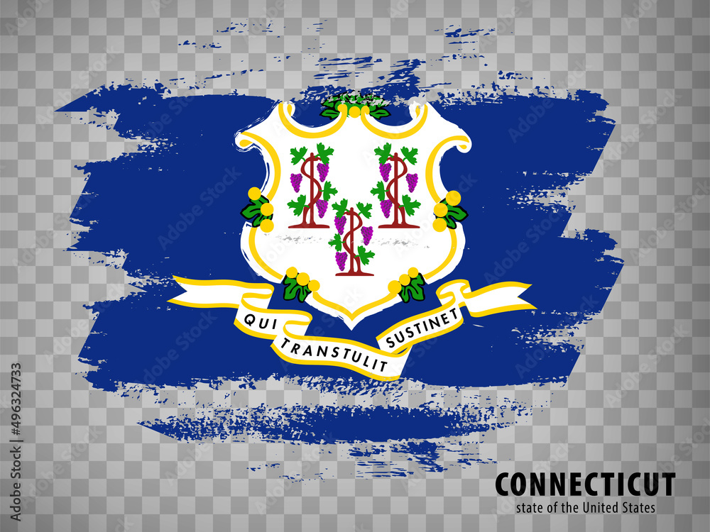 Flag of Connecticut State from brush strokes. United States of America ...