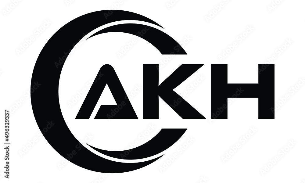 AKH swoosh logo design vector template | monogram logo | abstract logo ...