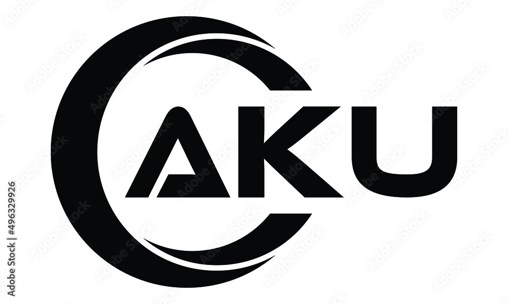 Vetor de AKU swoosh logo design vector template | monogram logo ...