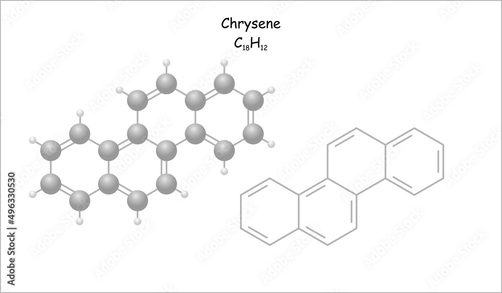 Poster Stylized Molecule Model Structural Formula Of Chrysene Wall Art Ukposters