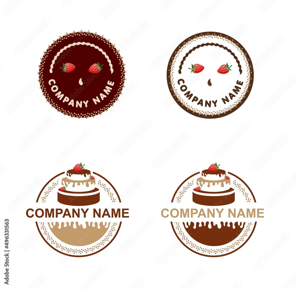 Set of logo for confectionery, coffee shop, tea room, chocolate cafe ...