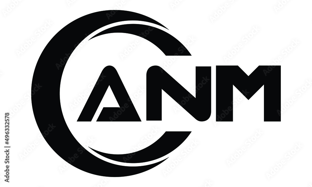 ANM swoosh logo design vector template | monogram logo | abstract logo ...