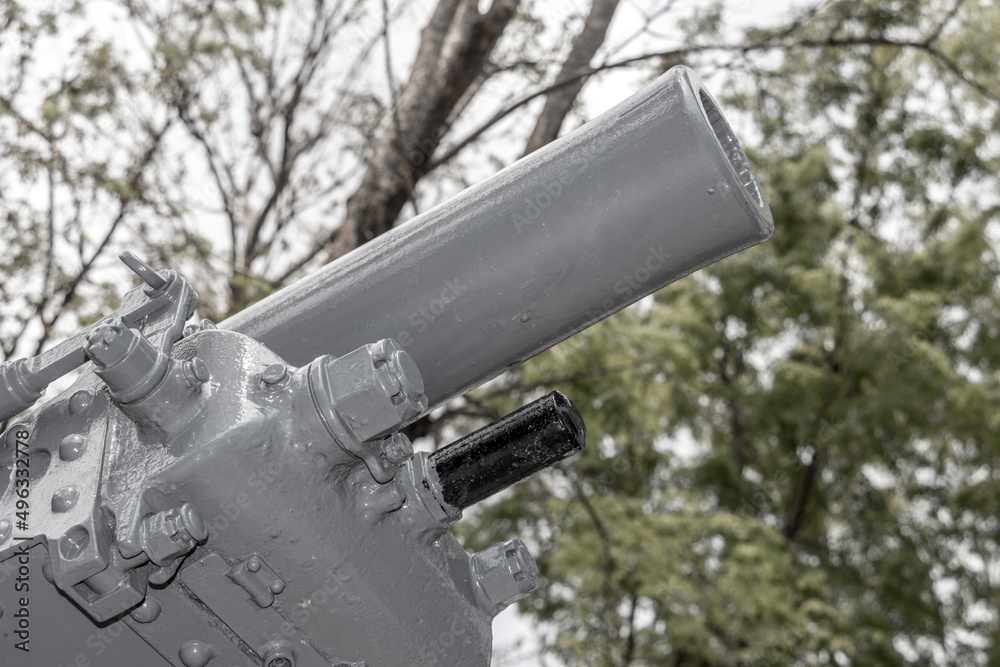 The barrel of the cannon aims up Stock-Foto | Adobe Stock