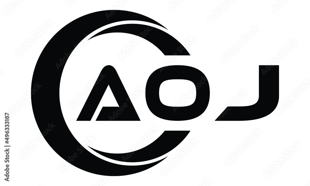 AOJ swoosh logo design vector template | monogram logo | abstract logo ...