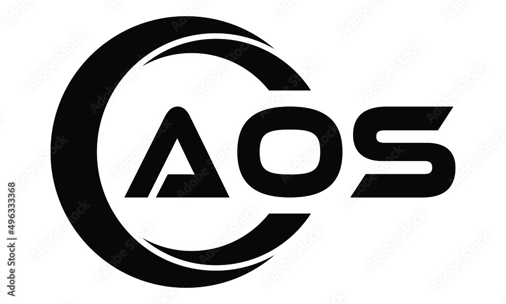 AOS swoosh logo design vector template | monogram logo | abstract logo | wordmark logo ...