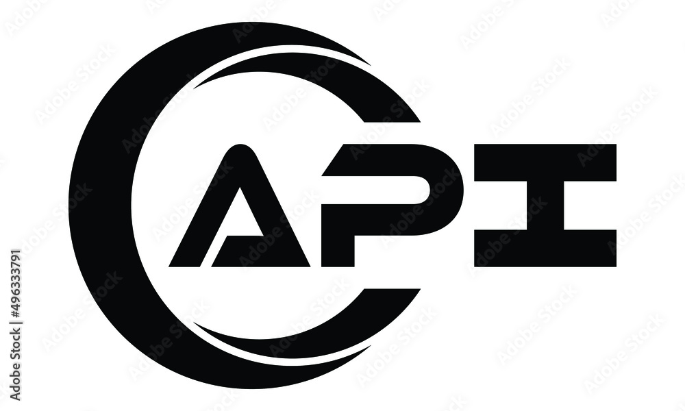 API swoosh logo design vector template | monogram logo | abstract logo ...