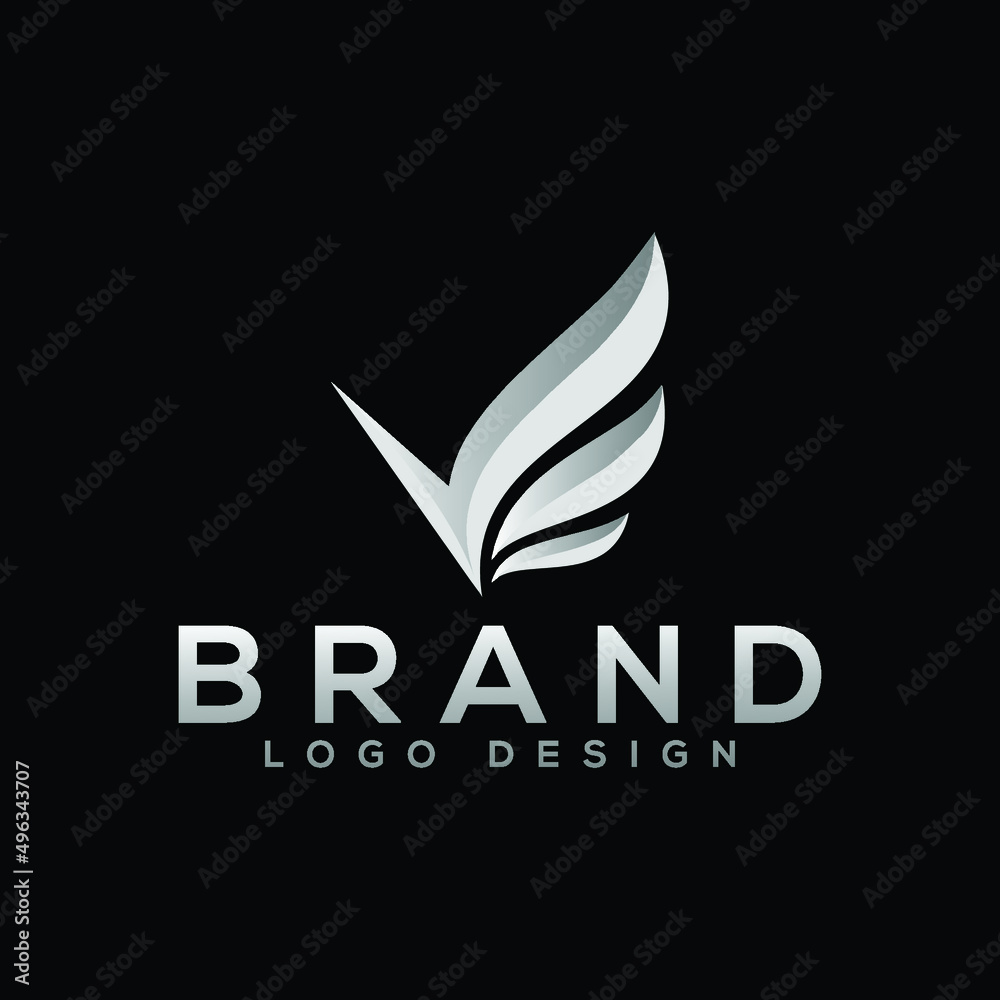 vector logo bird Letter V with Wings Symbol Logo Design Isolated on ...