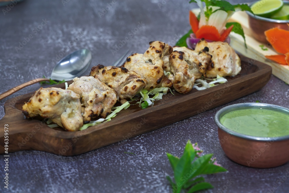 Fotka „Chicken malai tikka is a popular chicken kebab & kabab made by ...