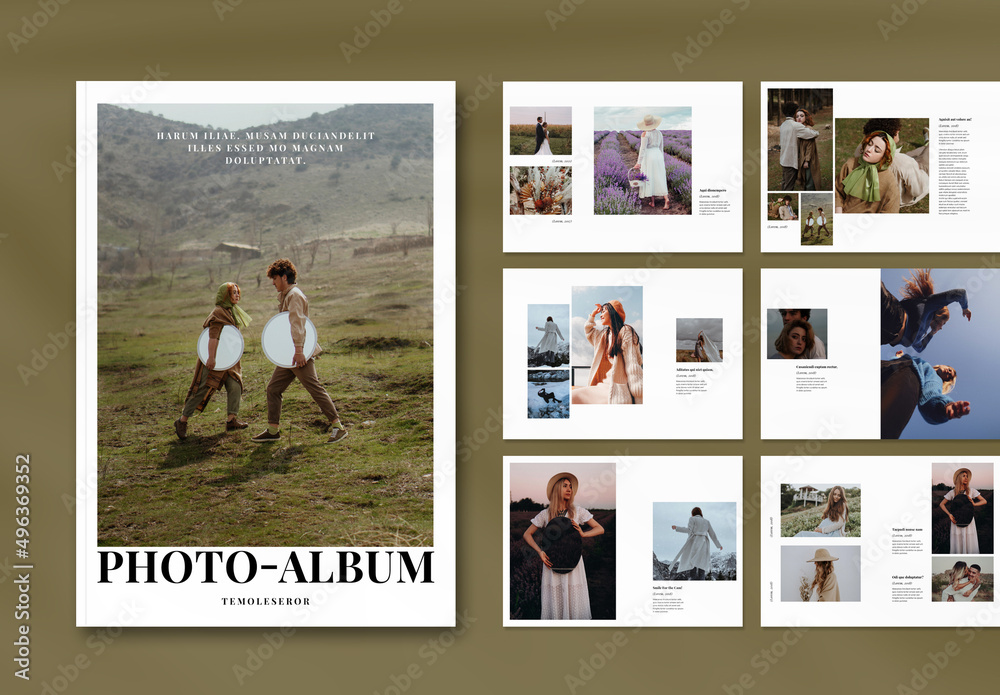 Photography Album Book Layout Stock Template | Adobe Stock