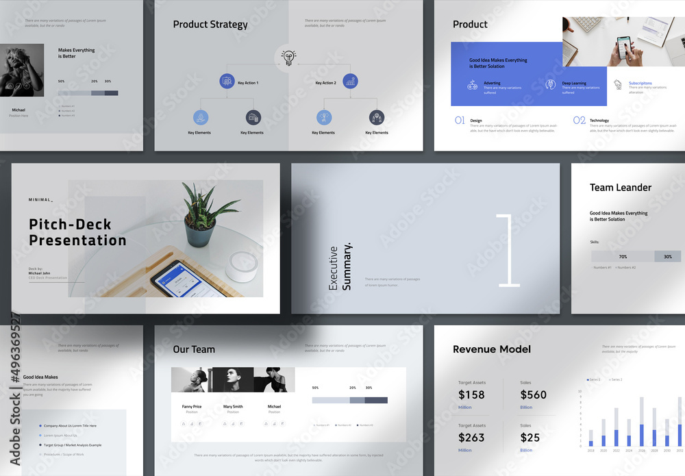 Business Pitch Deck Layout Stock Template | Adobe Stock