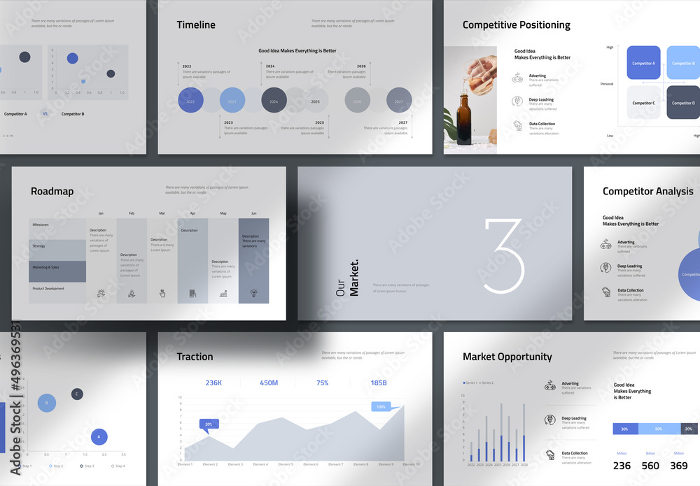 Business Pitch Deck Layout Stock Template | Adobe Stock