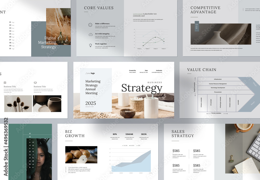 Strategy Presentation Layout Stock Template | Adobe Stock