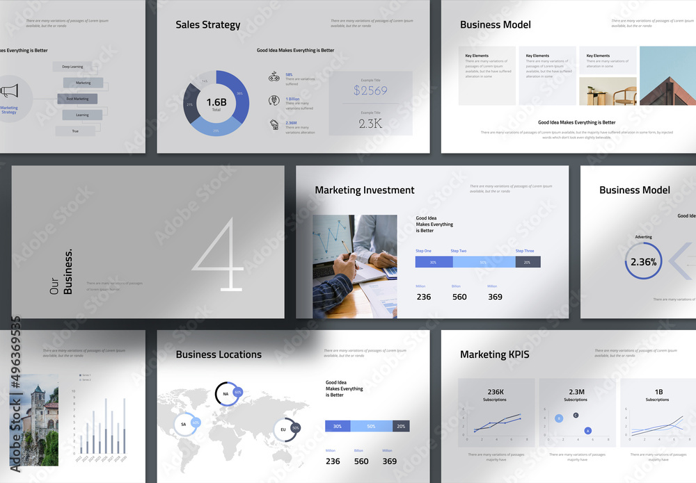 Business Pitch Deck Layout Stock Template | Adobe Stock