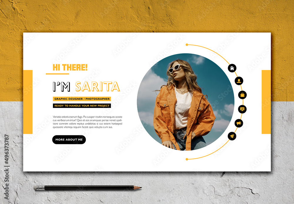 Interactive Pdf Resume Layout Stock Template | Adobe Stock
