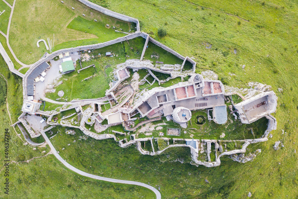 Aerial view of Spis (Spiš, Spišský) castle, second biggest castle in ...