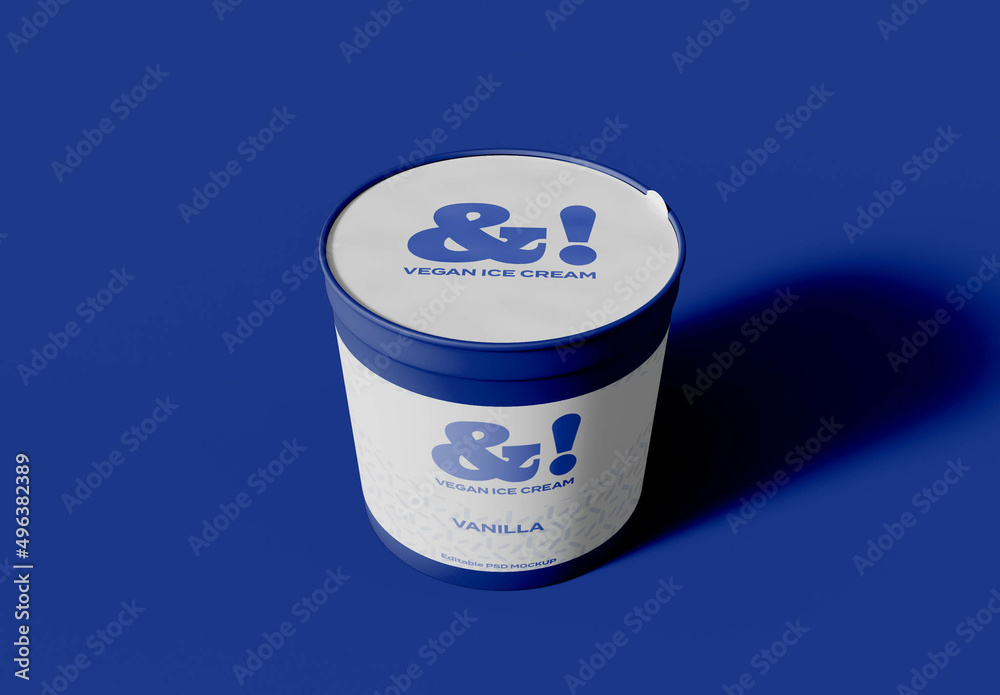 Ice Cream Container Mockup Stock Template | Adobe Stock