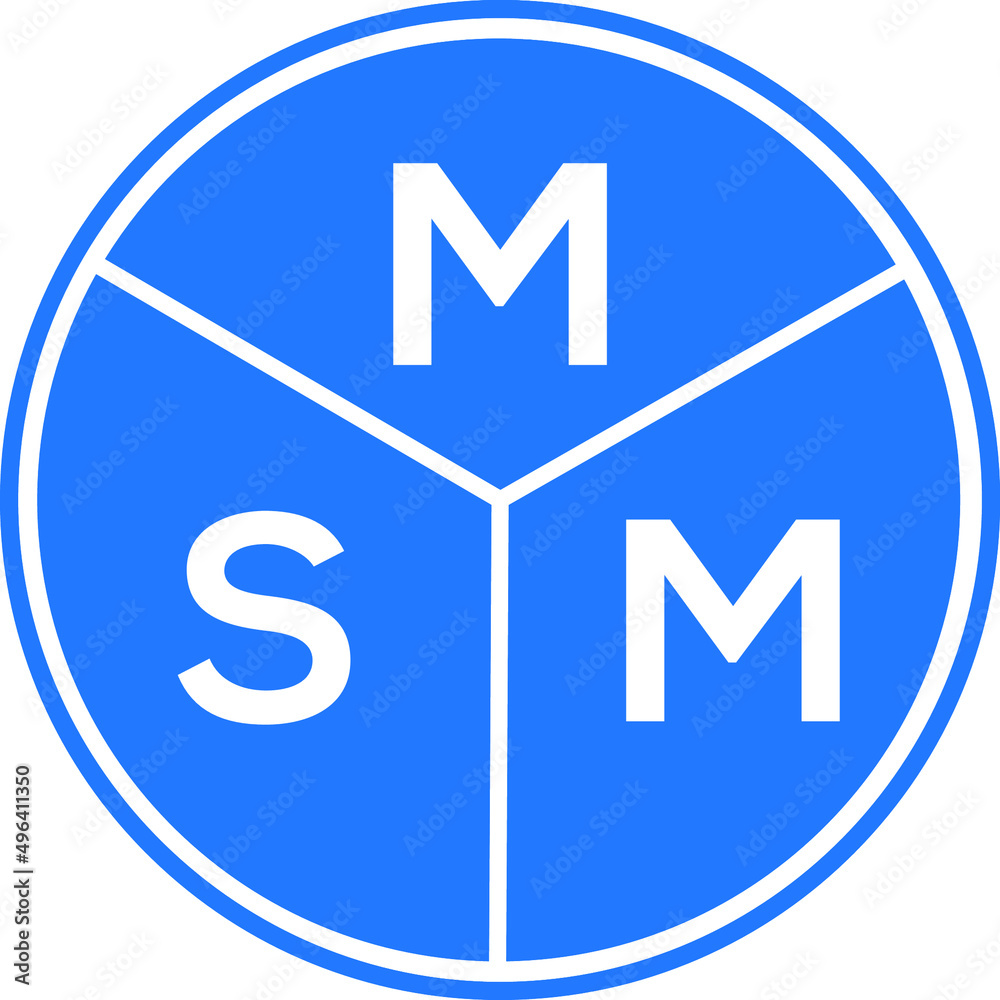 MSM letter logo design on white background. MSM creative circle letter logo concept. MSM letter ...