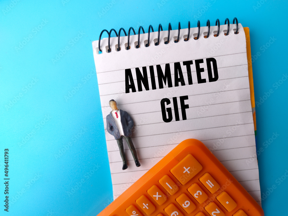 Miniature people,calculator and notebook with text ANIMATED GIF on a ...