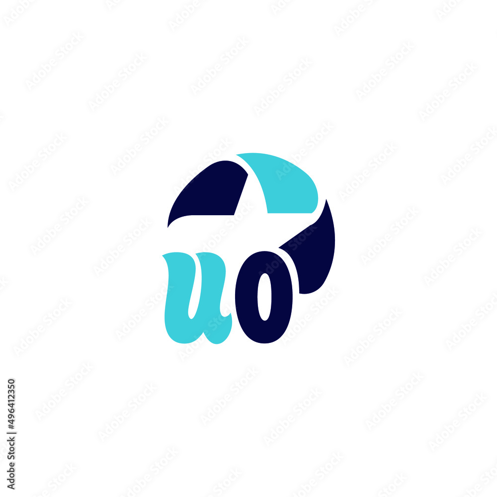UO logo design. U0 Professional letter logo design. Stock Vector ...