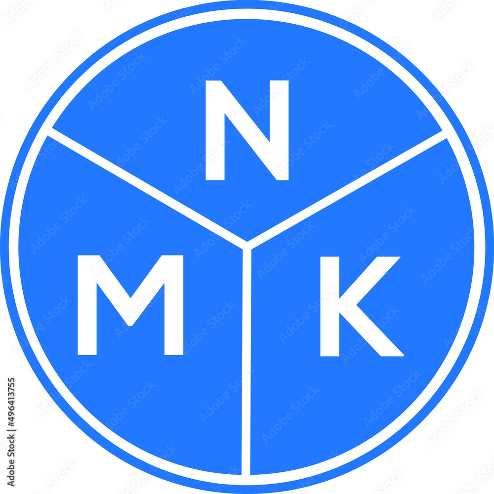 NMK letter logo design on white background. NMK creative circle letter ...
