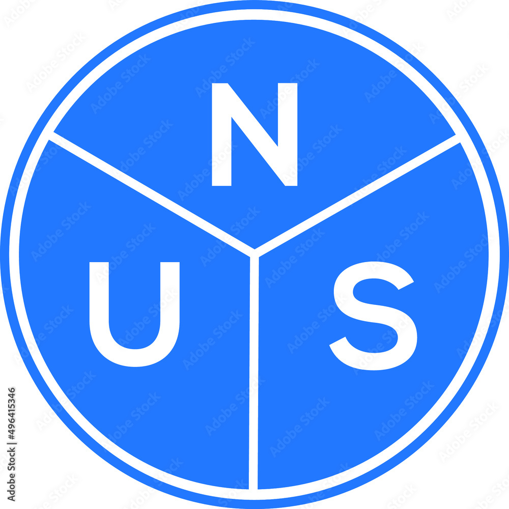 NUS letter logo design on white background. NUS creative circle letter ...