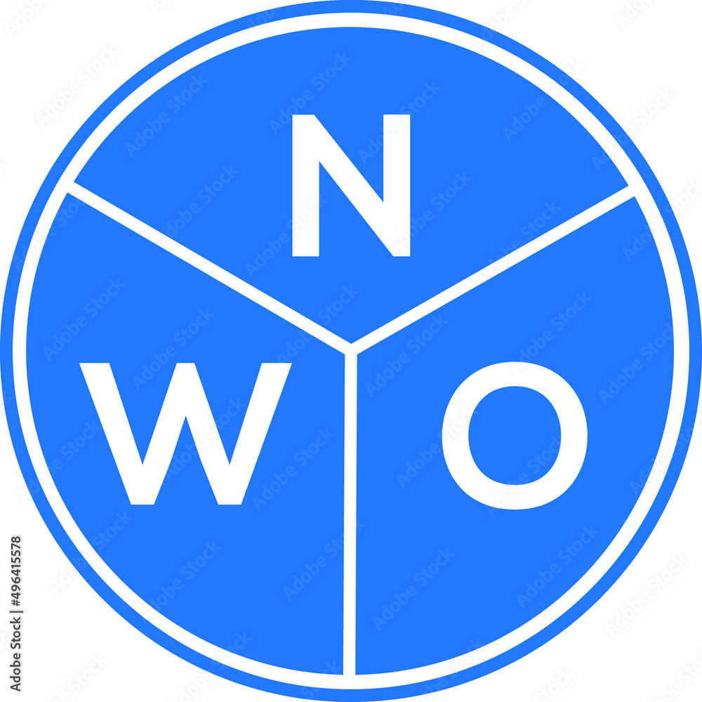 NWO letter logo design on white background. NWO creative circle letter ...