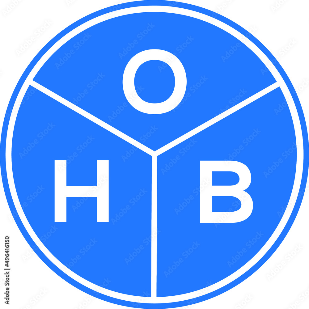 OHB letter logo design on white background. OHB creative circle letter ...
