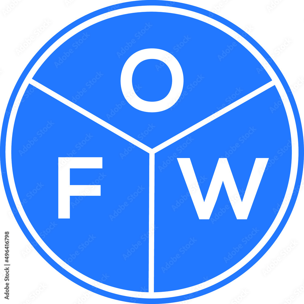 OFW letter logo design on white background. OFW creative circle letter ...