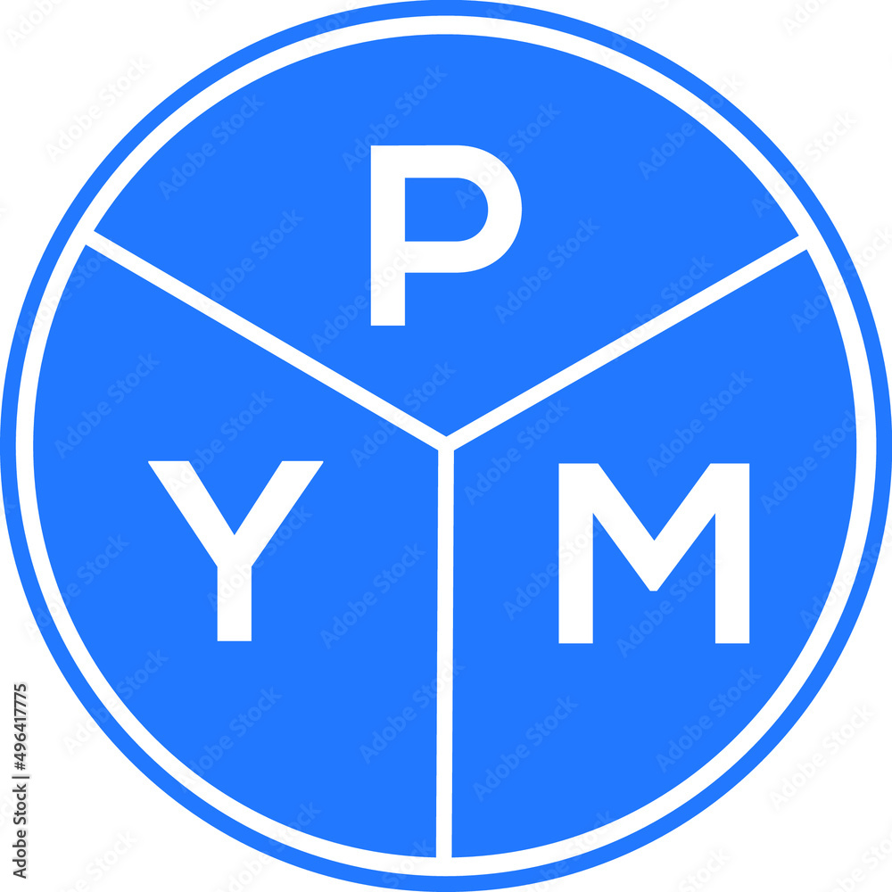 PYM letter logo design on white background. PYM creative circle letter ...