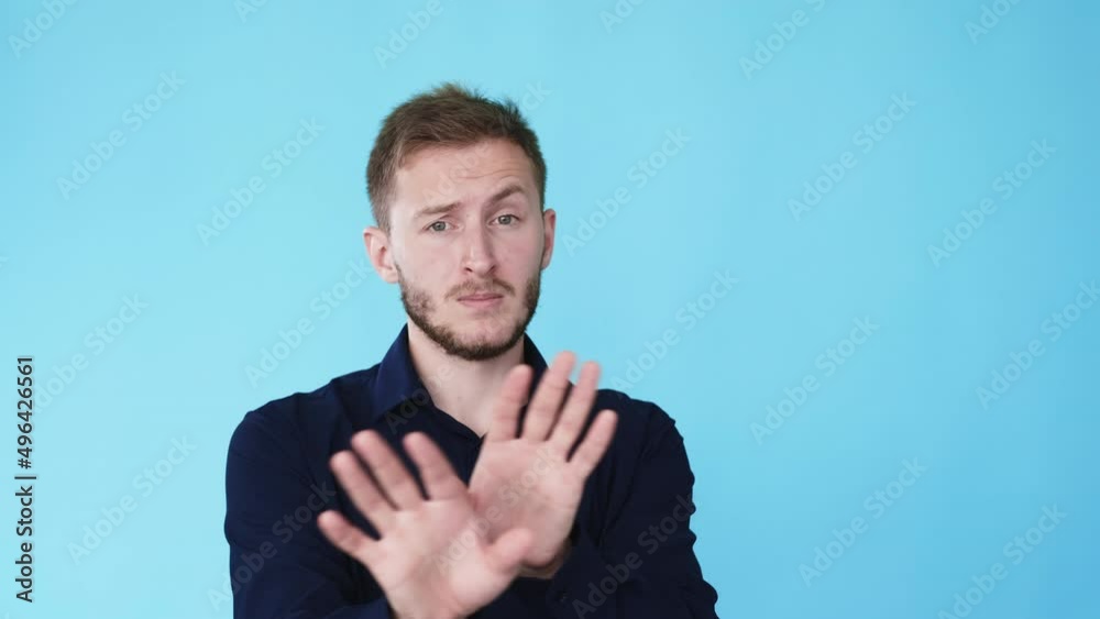 Refusing gesture. Rejection expression. Offer denial. Boomerang ...