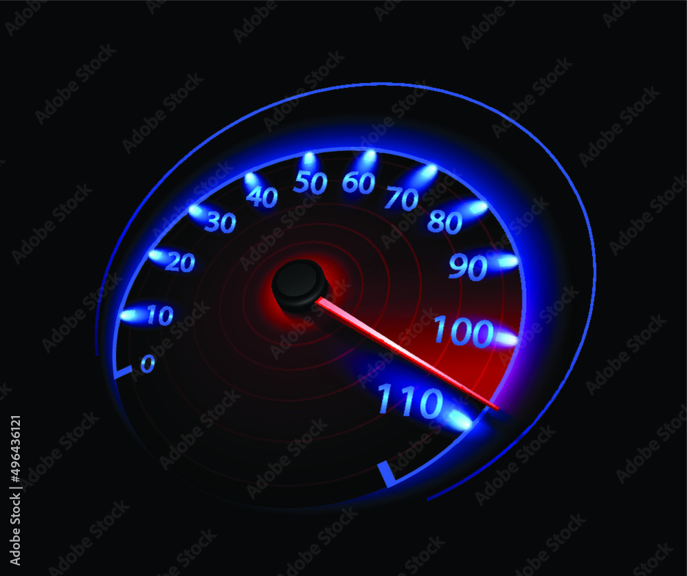 Car speedometer with red speed arrow vector clipart Stock Vector ...
